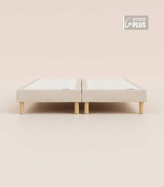 Tediber Sommier tapissier 140x190 cm Plus - Bibloc - Beige - Bois responsable - Qualit&eacute; h&ocirc;teli&egrave;re - Fait en France et en Belgique - Tediber