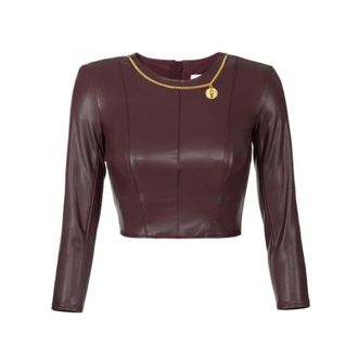 Elisabetta Franchi Top avec Collier et Breloque - Femme - Tops - Violet - Taille: 44 FR