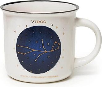 Legami Legami - Becher, Count Your Lucky Stars, Virgo Motiv, Porzellantasse New Bone China, Goldlaminiertes Tierkreiszeichen, spülmaschinenfest, Fassungsverm