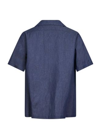 Hev&ograve; Mens Overshirt Novoli Blue Cotton Shirt