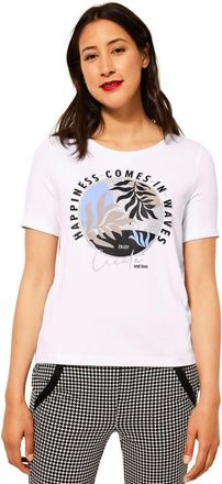 Street One Damen Partprintshirt A318175, Weiß, 40