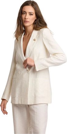 Kocca Femme, Vestes, Blanc, Taille: 38 FR Veste blazer &eacute;l&eacute;gante et d&eacute;contract&eacute;e