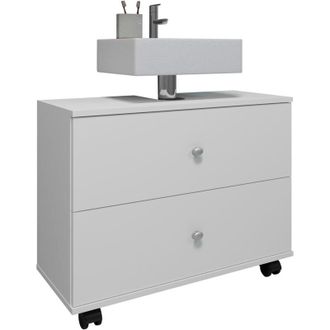 VCM Mobilier de badge : sous-armoire de lavage Nilosi H. 61 x L. 60 x P. 33 cm Blanc