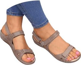 Generic Sandales orthop&eacute;diques larges pour femme, sandales et sandales confortables &agrave; bout ouvert pour femme, sandales compens&eacute;es dext&eacute;rieur antid&eacute;rapantes av