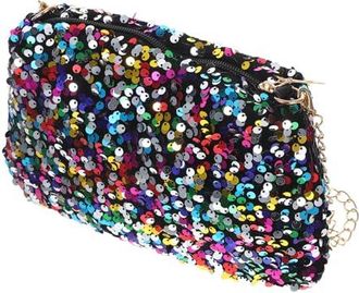 Holibanna Sac à Bandoulière Pailleté Mini avec Chaîne Réglable Petit Sac Carré pour Femmes Pochette Soirée Élégante pour Fêtes et Événements