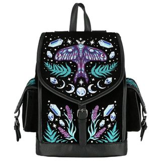 Restyle Enchanted Forest Rucksack Edelstein Samt Goth Hexe Motten Stickerei