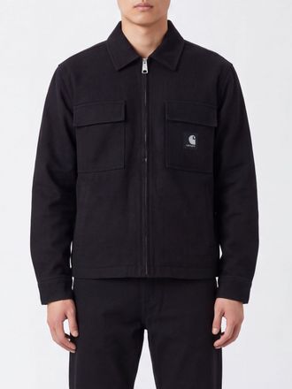 Carhartt Work in Progress Hemdjacke aus Wollmischung mit Rei&szlig;verschluss und Logo-Patch
