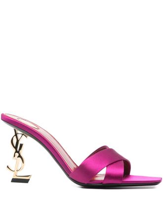 Saint Laurent criss-cross logo heel sandals - Rosa