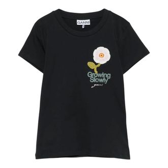 Ganni Femme, Tops, Gris, Taille: 42 FR T-shirt col rond