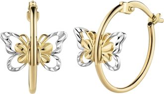 Fascination by Ellen K Creolen 585/- Gelbgold bicolor Schmetterling