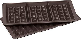 Lurch 85084 FlexiForm Waffel / Backform aus 100% BPA-freiem Platin Silikon (3 Fach, 2er Set), Braun, 29 x 15 x 3 cm