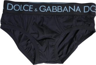 Dolce & Gabbana Homme, Sous-v&ecirc;tements, Bleu, Taille: S Logo Waistband Brief