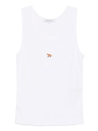 Maison Kitsuné débardeur à broderies - Blanc