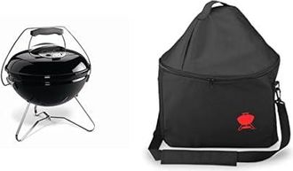 Weber 1121004 Smokey Joe Premium, Holzkohlegrill, 37 cm, schwarz, für unterwegs, tragbar + Premium Tragetasche für tragbaren Holzkohlegrill Smokey Joe, schw