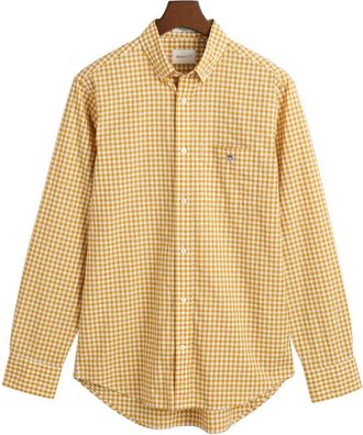 GANT Herren REG POPLIN Gingham Shirt Hemd, Maple Yellow, M
