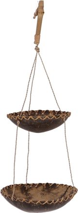 Guru Shop Kleines Kokosnuss Utensilo H&auml;ngend - Design 11, 38x13x13 cm