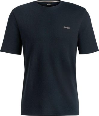 BOSS Kurzarmshirt Waffle T-Shirt mit Logo-Stickerei auf der Vorderseite