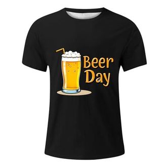 Generic T-shirt pour homme, populaire, d&eacute;contract&eacute;, d&eacute;contract&eacute;, avec col rond et manches courtes pour homme, Noir, 3XL