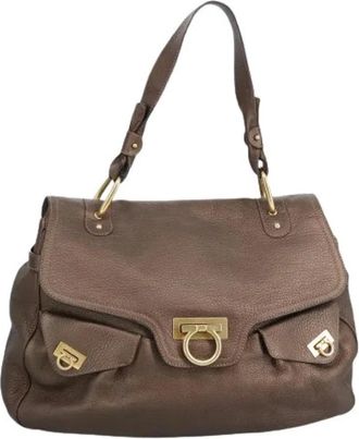 Ferragamo Sac port&eacute; &eacute;paule Pre-owned - Femme - Pre-owned - Brun - Taille: ONE Size