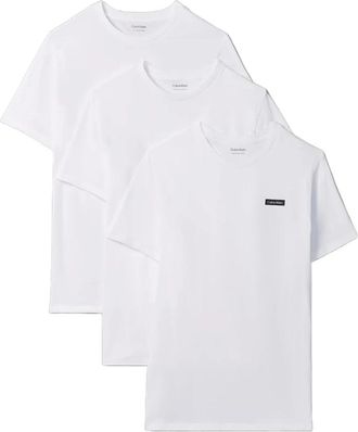 Calvin Klein Lot de 3 T-shirts &agrave; col rond - Homme - Tops - Blanc - Taille: M