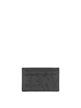 Alexander McQueen Alexander McQueen Portemonnaies - Black Leather Wallet - Gr. unisize - in Grau - f&uuml;r Damen