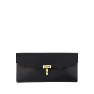 Toteme Schwarzes Leder T-Lock Geldb&ouml;rse - - Accessories - Damen - Schwarzk - ONE SIZE