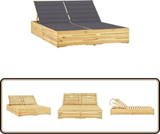 vidaXL Vidaxl - Doppel-Sonnenliege mit Anthrazit Auflagen Kiefer Imprägniert - Doppel-Sonnenliege - Gartenliege - Liege - Outdoor Möbel - Kiefernholz