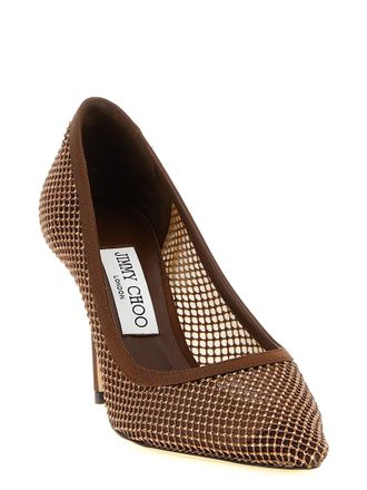 Jimmy Choo London Womens Romy Pump Brown Leather Satin