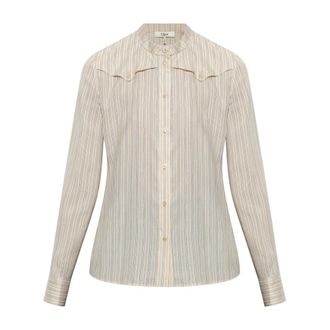 Chlo&eacute; Blouse ajust&eacute;e en popeline de soie - Femme - Blouses et Chemises - Beige - Taille: 40 FR