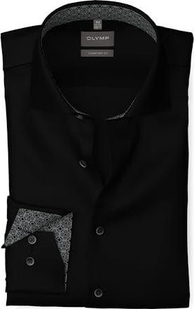 Olymp Luxor Chemise à manches longues pour homme, satin, 466 Comfort Fit 20,13 New Kent, Noir 68., 42