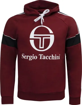 Sergio Tacchini Herren Deckie Hoodie Grafiklogo Jumper Burgund 38364 650