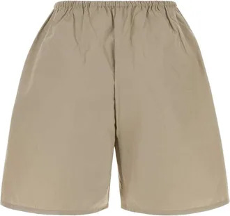 Miu Miu Womens Sand Poplin Bermuda Shorts Calce Exterior : Cotton Polyester Pantaloni Trousers