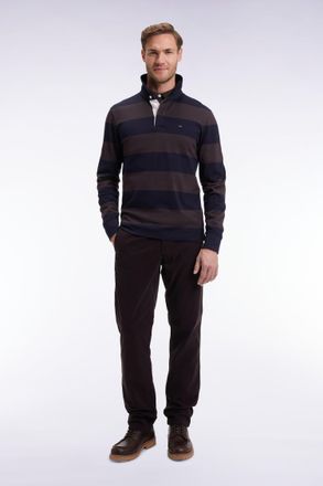 Eden Park Pantalon Chino Sans Plis En Coton Stretch Marron