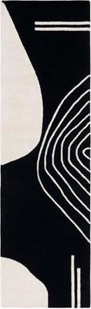 Safavieh Geometrisch Wohnzimmer, Esszimmer, Schlafzimmer - Rodeo Drive, Mittlerer Stapel, Schwarz/Elfenbein, 69 X 183 cm