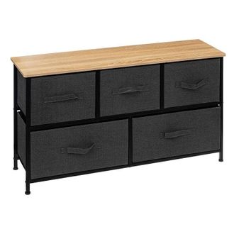 5five Simply Smart 5five Simply Smart - Commode basse 5 tiroirs Tissa gris fonc&eacute; 5five