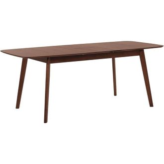 Beliani Beliani - Table de Salle à Manger Extensible Cuisine Placage Plateau à Rallonge 120/150 x 75 cm Bois de Chêne Foncé Madox