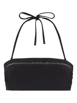 Brunello Cucinelli haut de bikini à ornements métalliques - Noir