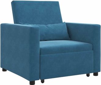 vidaXL Canapé Lit Simple Bleu 90 x 165 x 87 cm Velours Vidaxl