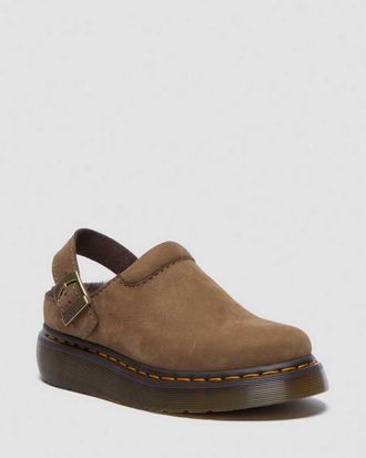Dr. Martens Laketen Mit Kunstpelzfutter Plateau Mules in Gr&uuml;n, Gr&ouml;&szlig;e: 36