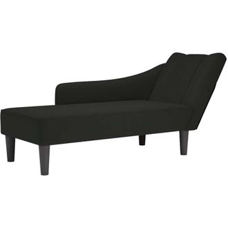 vidaXL vidaXL Chaiselongue mit Rechter Armlehne Schwarz Samt