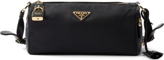 Prada Mittelgroße Schultertasche mit Lederdetails - Schwarz
