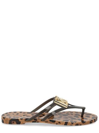 Dolce & Gabbana Logo-Embroidered Slide Sandals - Multicolor