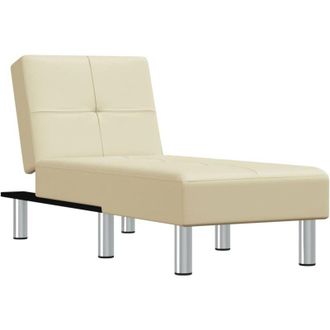 vidaXL Vidaxl - Chaise longue cr&egrave;me similicuir