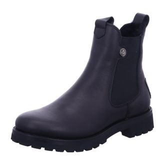 Panama Jack Damen Chelsea Boots Francesca Igloo, Frauen Stiefeletten,Lammfell,Ohne Verschluss,uebergangsstiefel,Schlupfstiefel,Schwarz,39 EU / 6 UK