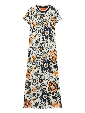 La DoubleJ robe Swing à fleurs - Blanc