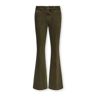 Elena Miro Flare Hose aus Baumwoll-Twill-Mix - - Jeans - Damen - Gr&uuml;n - L