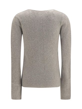 Rick Owens Womens V-Neck Sweater Dust