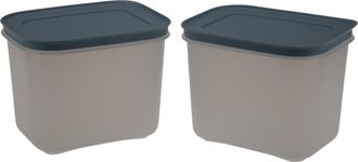 Tupperware Gefrier-Beh&auml;lter 1,1 L wei&szlig;-rauchblau hoch (2) Eis-Kristall Eiskristall (inkl. Trichter)