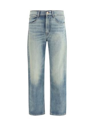 7 For All Mankind Mens Jeans Easy Straight Mid-Rise Blue Cotton
