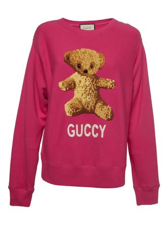 Gucci sweat à motif Teddy Bear - Rose